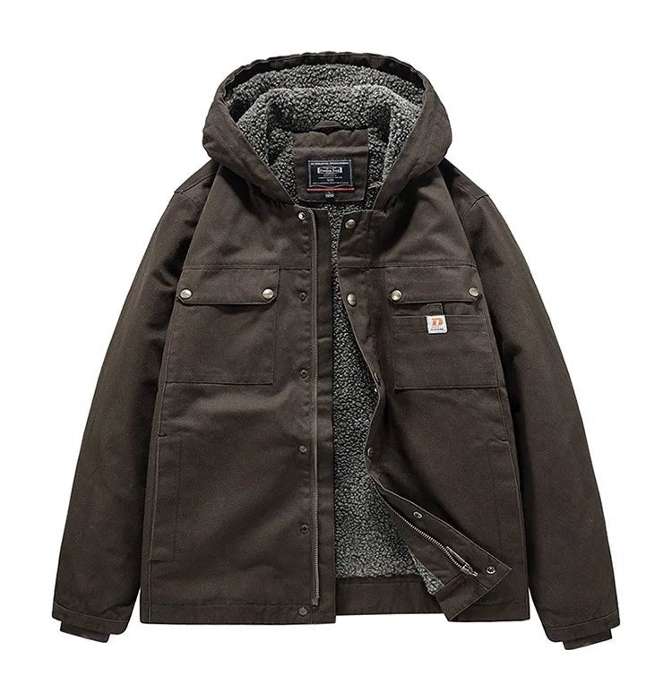 Sherpa-Lined Cotton Cargo Jacket – Marcus Rhode